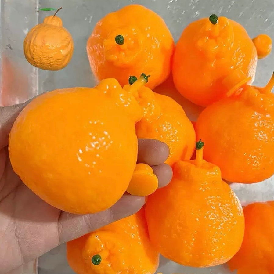 Orange Bead & Clay Base Stress Ball Squishy Stress Relief Decompressi ...